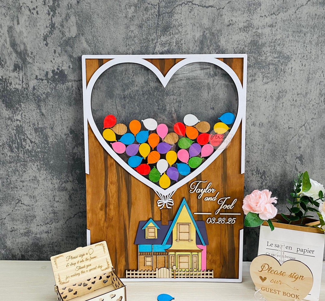 Up House With Balloons Wedding Guest Book, up Guestbook, Custom Wedding ...
