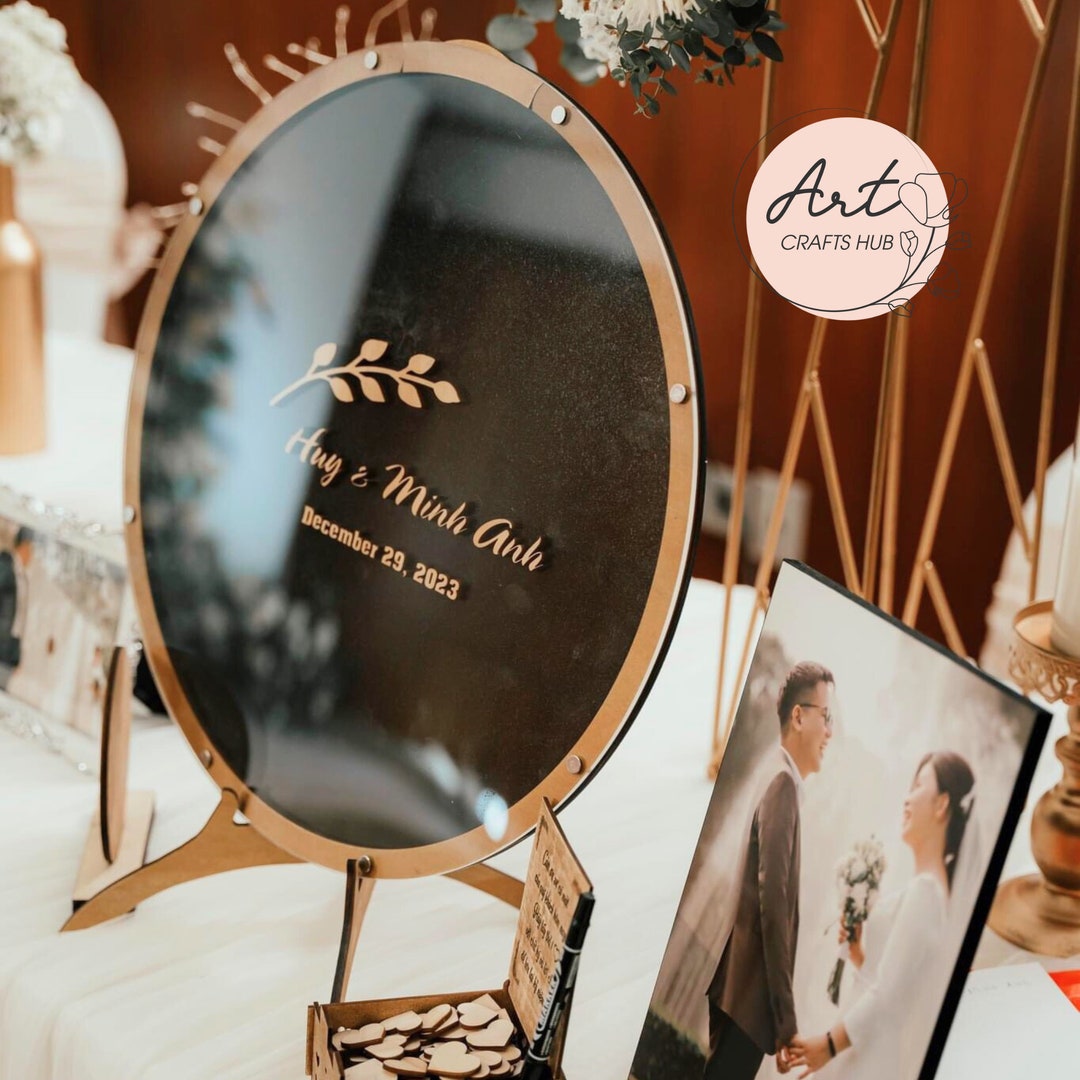 Memorial Guest Book Alternative, Custom Wooden Memorial Guest Book ...