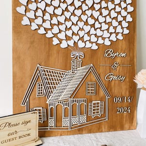 Up House With Hearts Wedding Guest Book Alternative, Custom Wedding ...