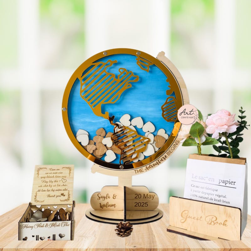 Globe Guest Book - Etsy