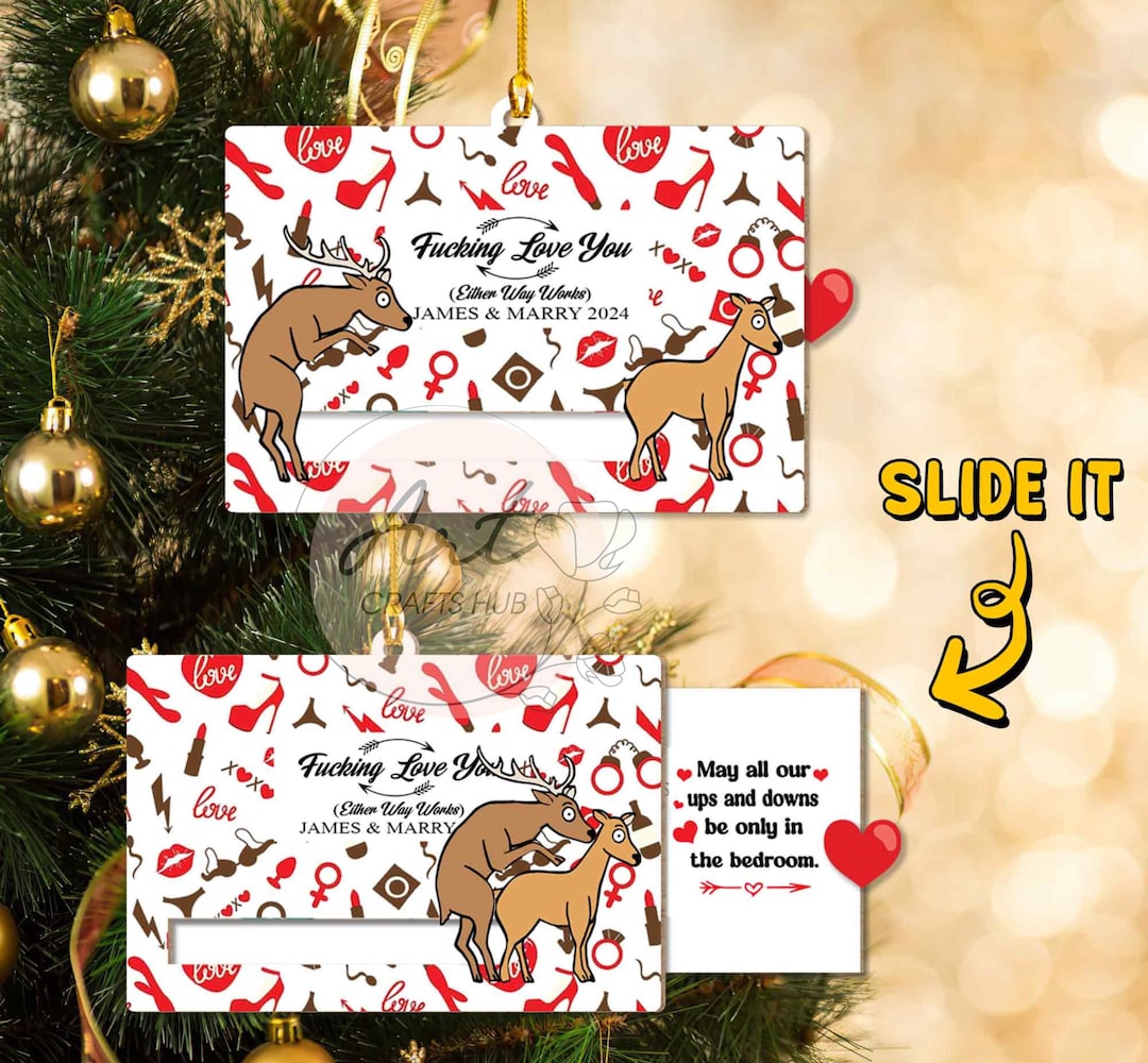 Personalized Wooden Slider Ornament, Love You Slider Couple Ornament ...