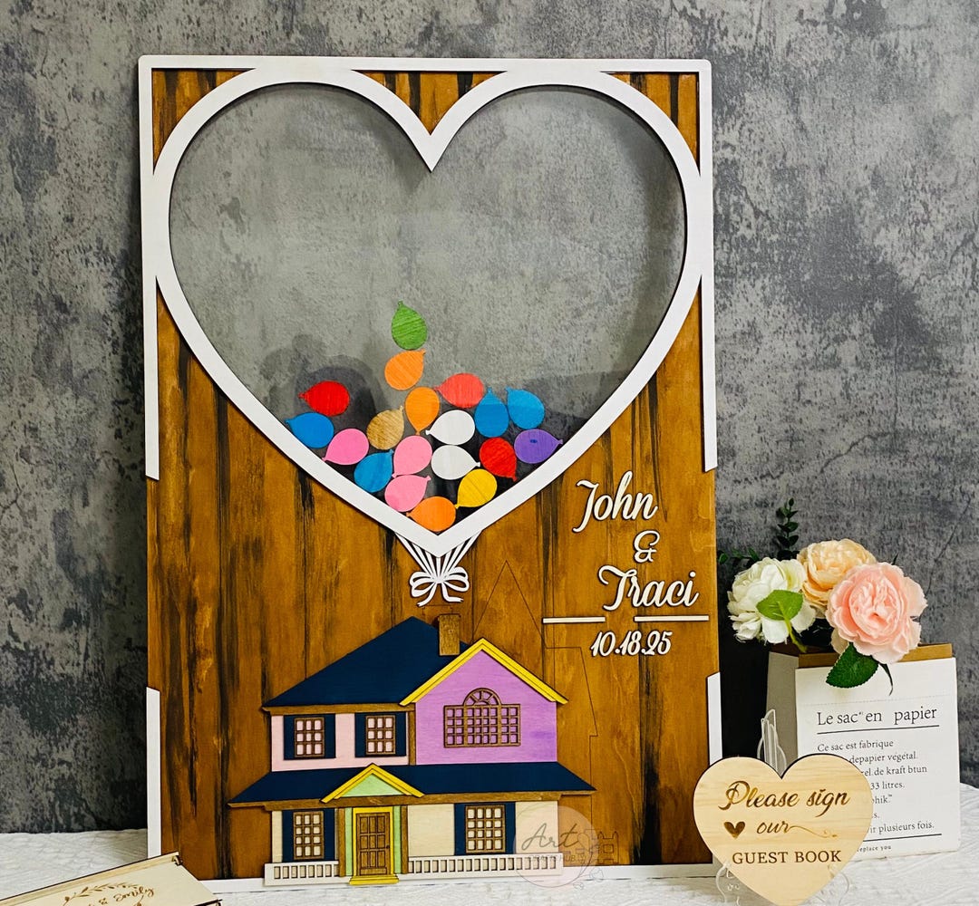 Up House With Balloons Wedding Guest Book, up Guestbook, Custom Home ...