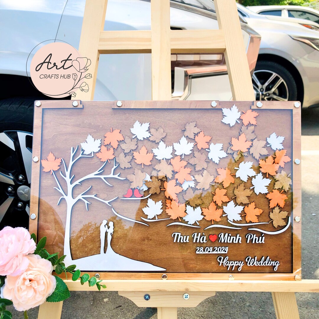 Rustic Rectangular Wedding Guest Book Alternative Wedding Decor With ...