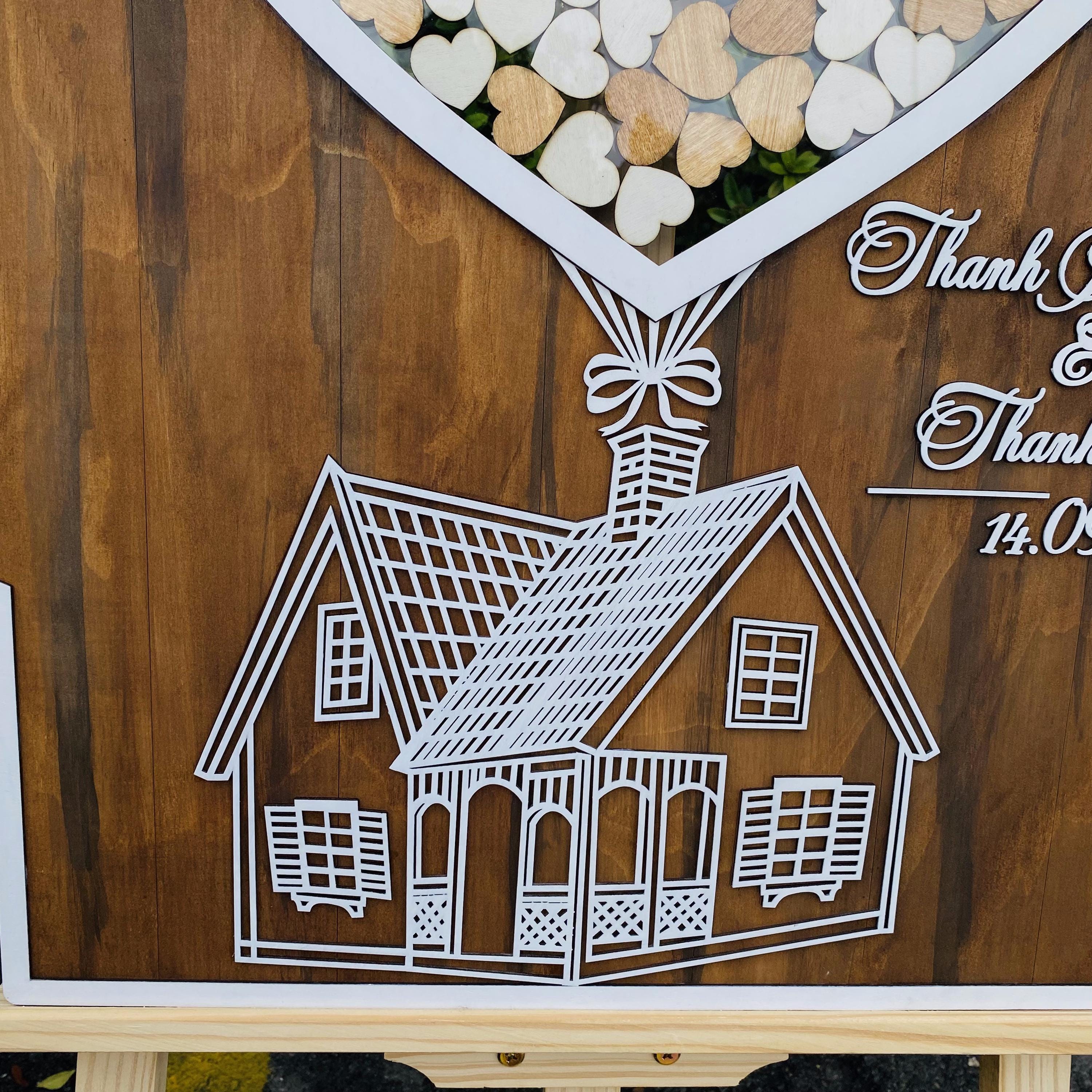 Up House Wedding With Hearts Guestbook Alternative, up House Wedding ...