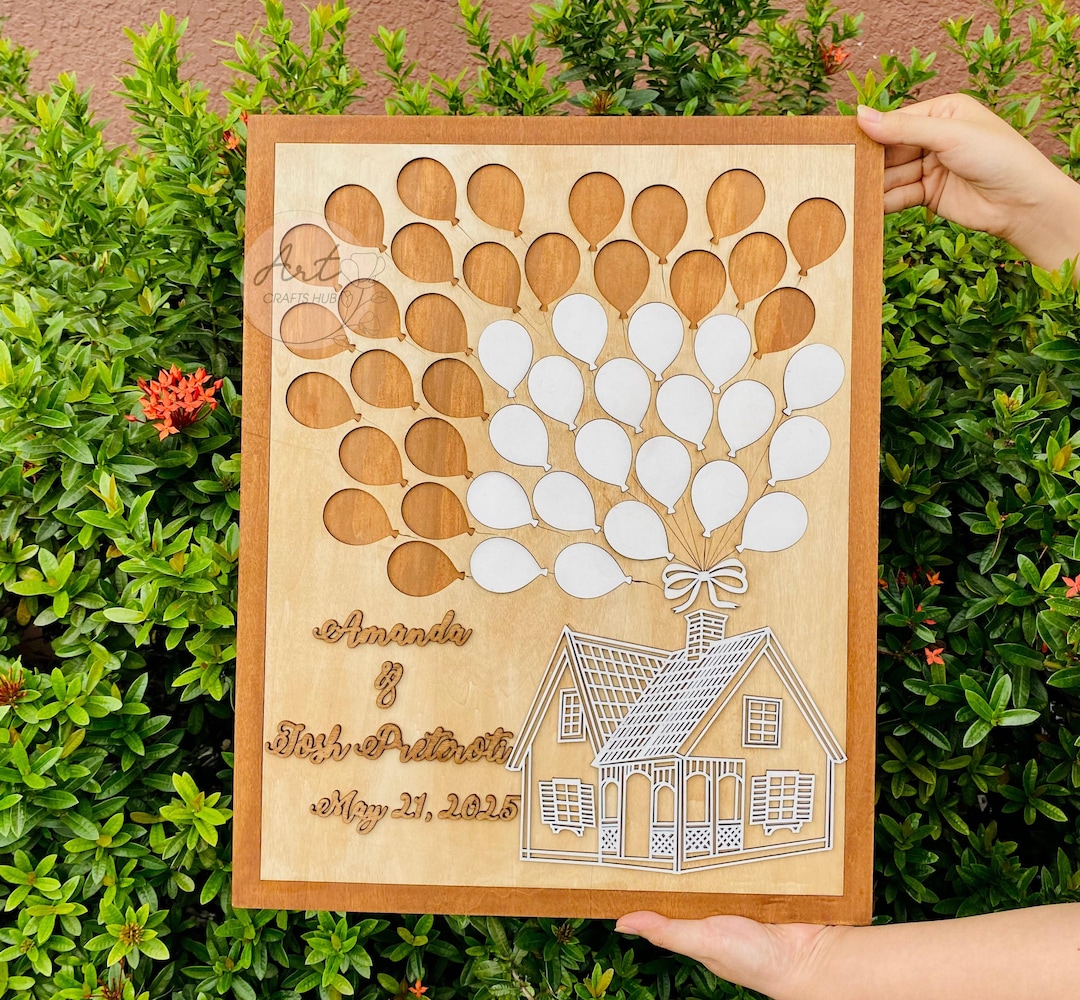 Up House Guest Book Balloons Alternative Guest Book, Wedding Puzzle ...