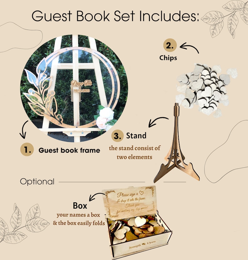 Elegant Funeral Memory Guest Book, Funeral Guest Book Alternative ...