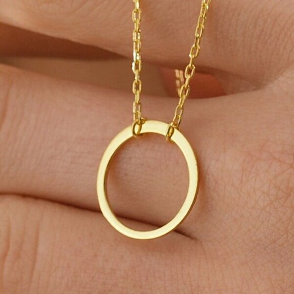 Gold Circle Necklace - Etsy