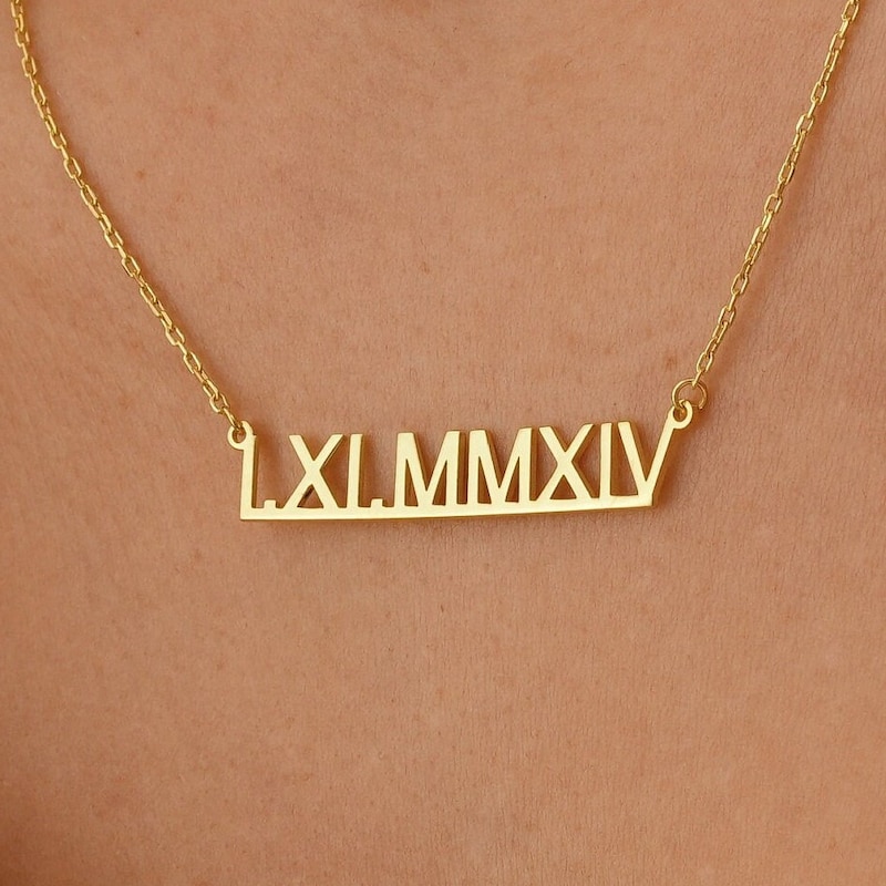 Roman Numeral Necklace - Etsy