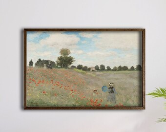 Claude Monet Mother Child Umbrella Flowers Poppy Field Amazing Quality ...