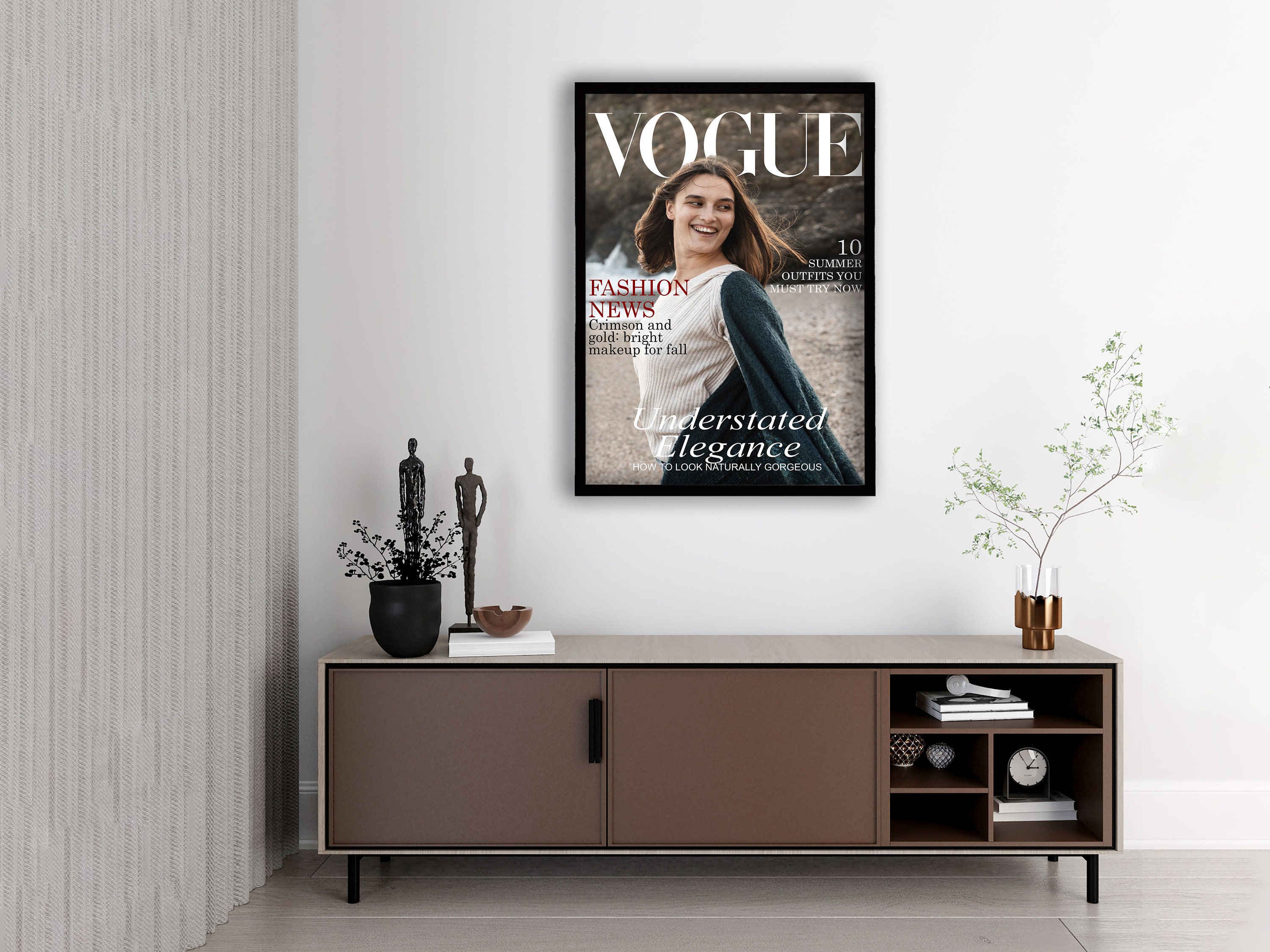 Custom Fashion Magazine Style Photo Canvas Print Personalized Wall Art ...