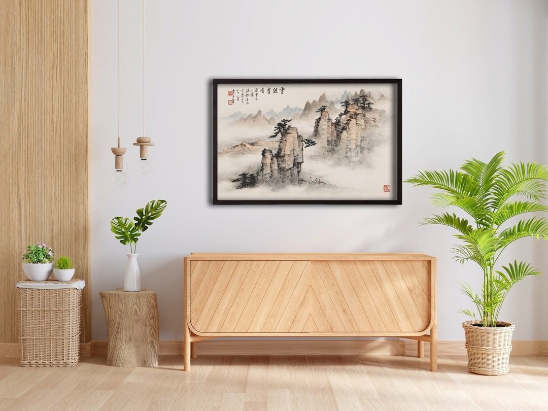 Chinese Landscape Watercolor Painting,chinese Canvas Art,chinese Art ...