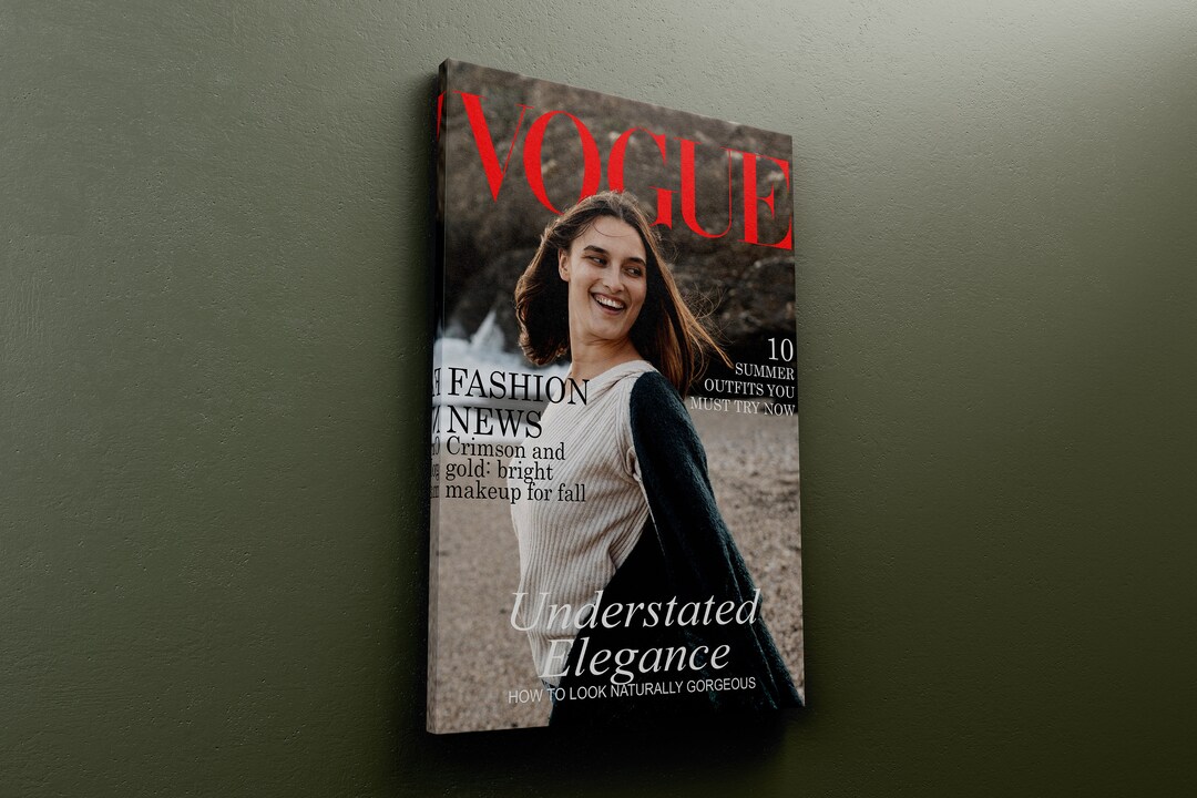 Custom Fashion Magazine Style Photo Canvas Print Personalized Wall Art ...