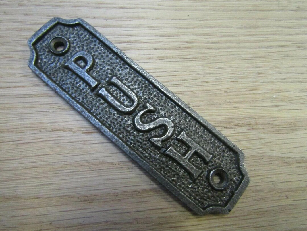 Cast Iron Door Push Plate Plaque - Etsy