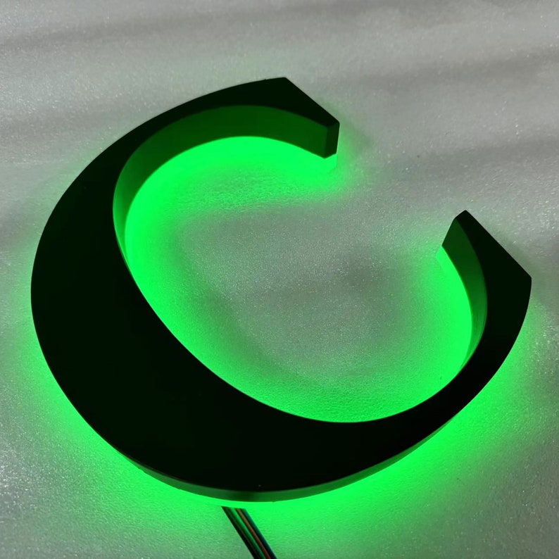 3D Metal Letters Signage RGB Led Color Changing Halolit Letters Shop ...