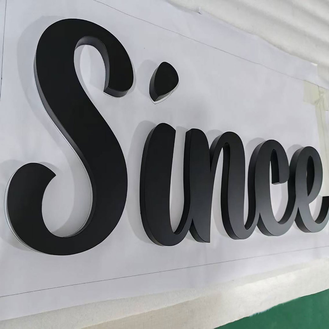 Stainless Steel Exterior 3D Channel Letter Sign Powder Coated Metal ...