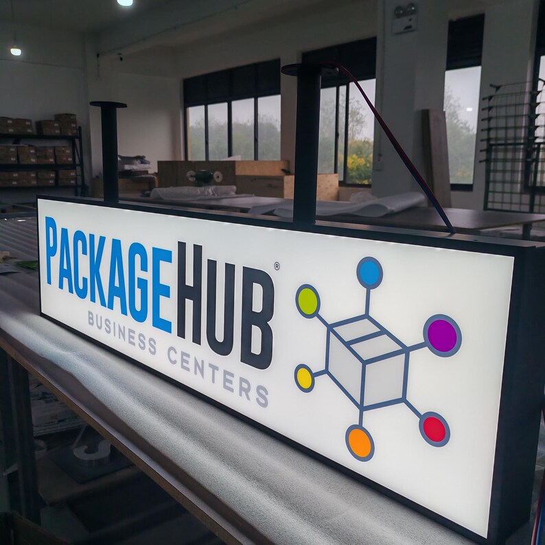 3D Front Illuminated Cabinet Sign Stainless Steel Fabricated Hanging ...