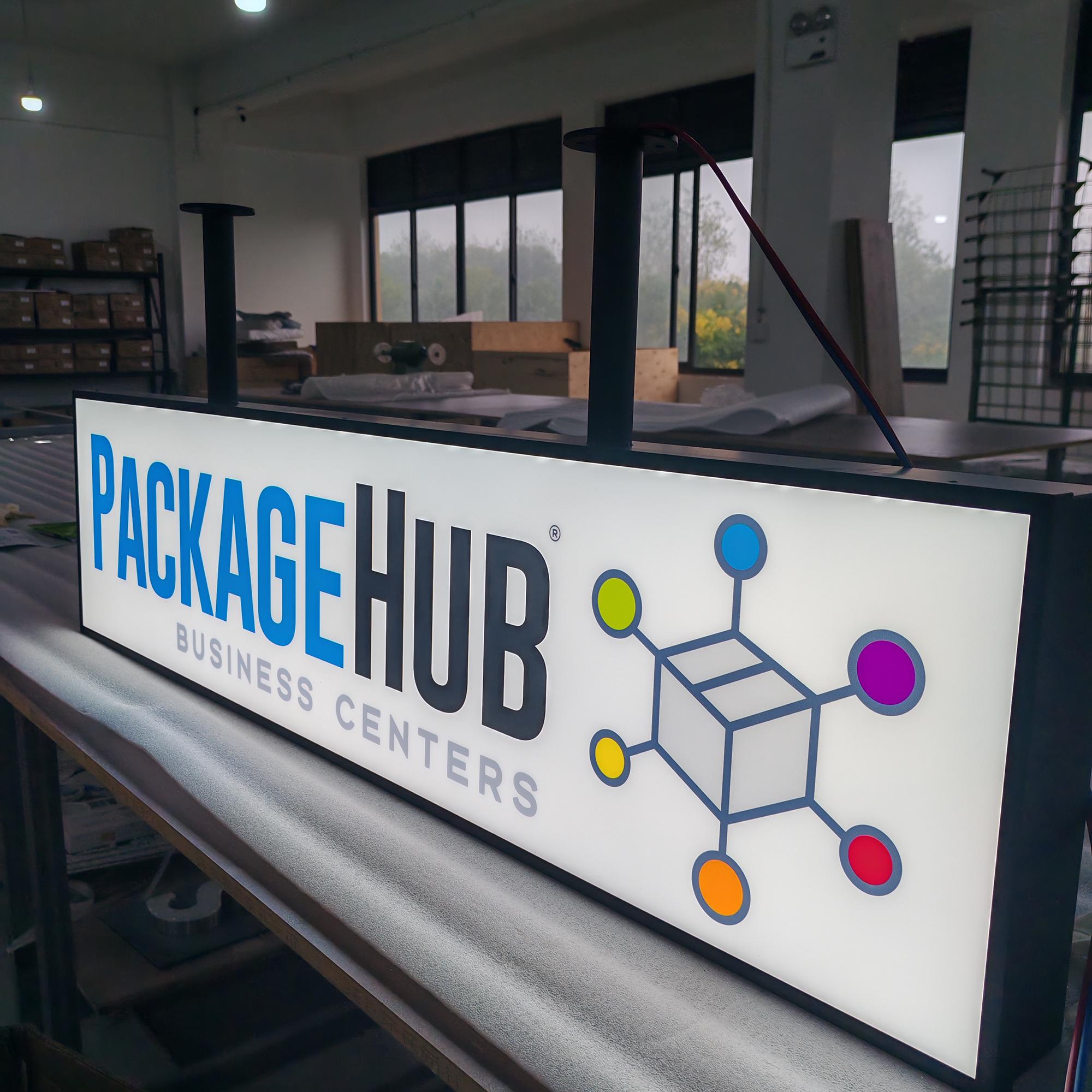 3D Front Illuminated Cabinet Sign Stainless Steel Fabricated Hanging ...