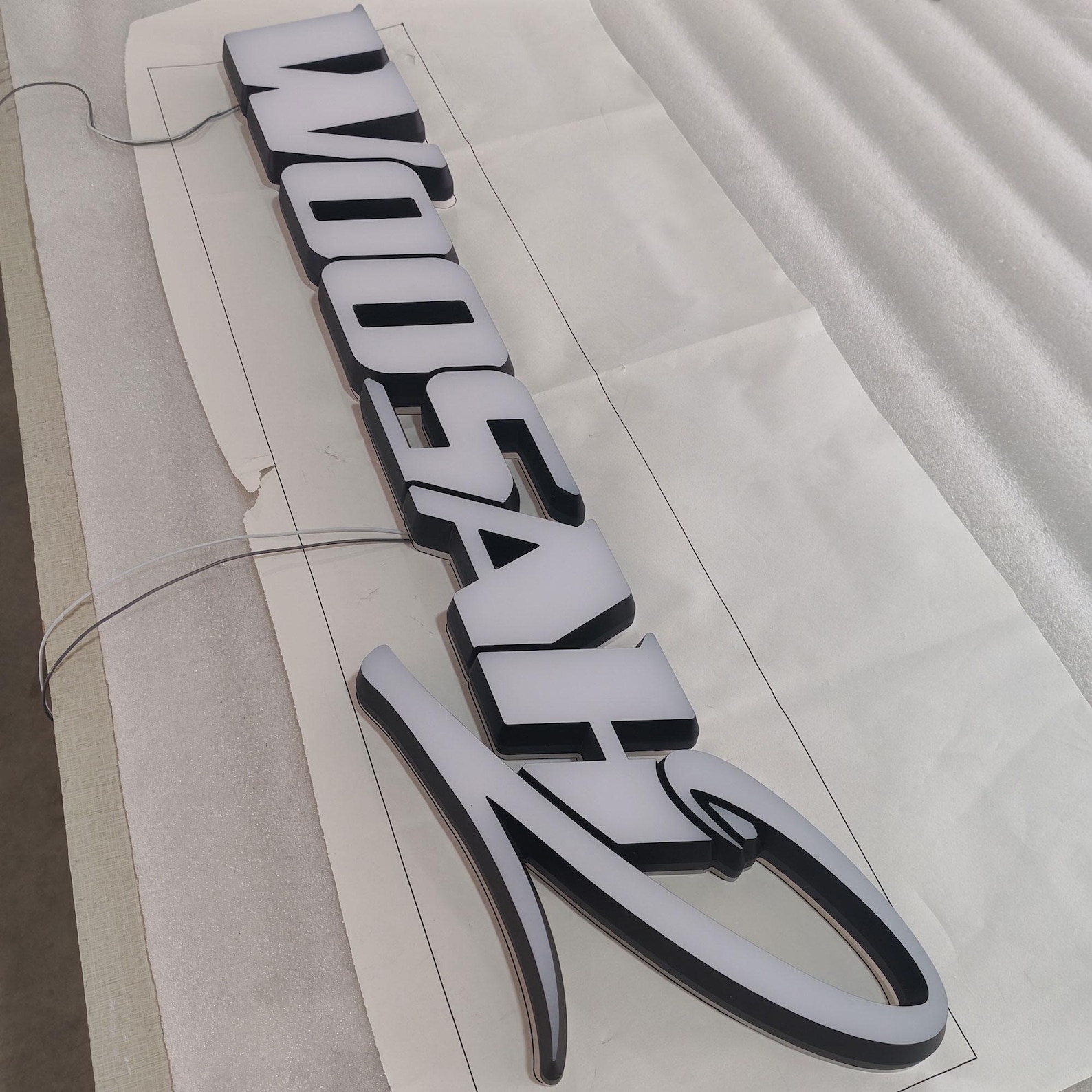 Custom Backlit Business Sign, LED Frontlit Sign, Light UP Salon Sign ...