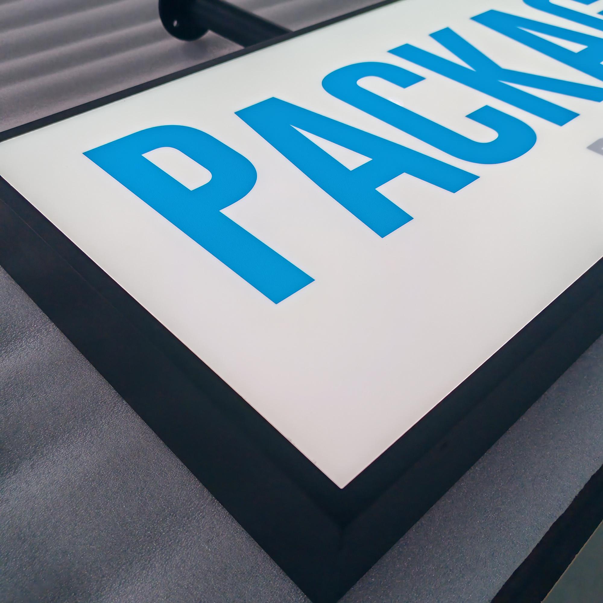 3D Front Illuminated Cabinet Sign Stainless Steel Fabricated Hanging ...