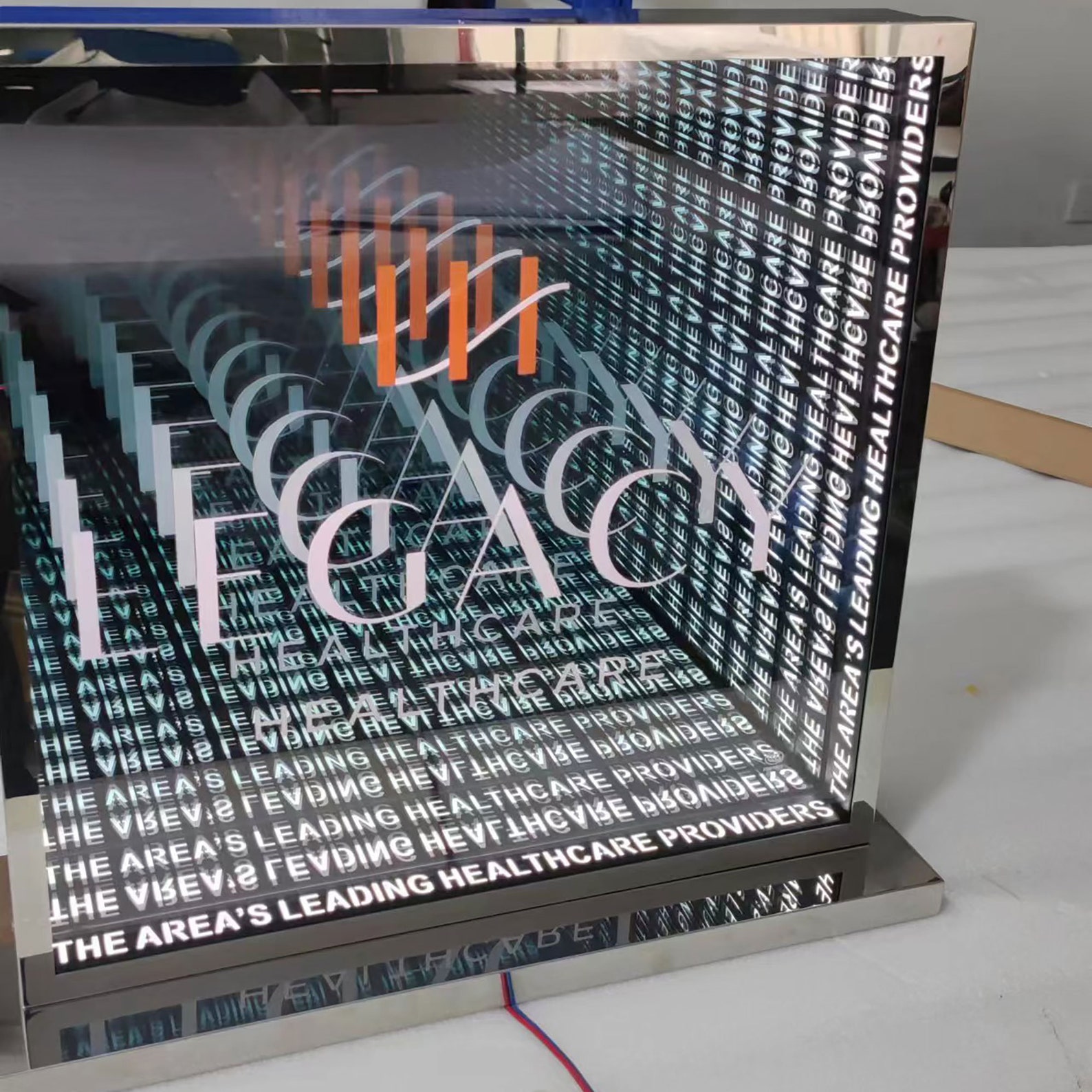 Custom Led Infinity Mirror, Lndoor 3D Logo Sign, Custom Mirror Decor ...