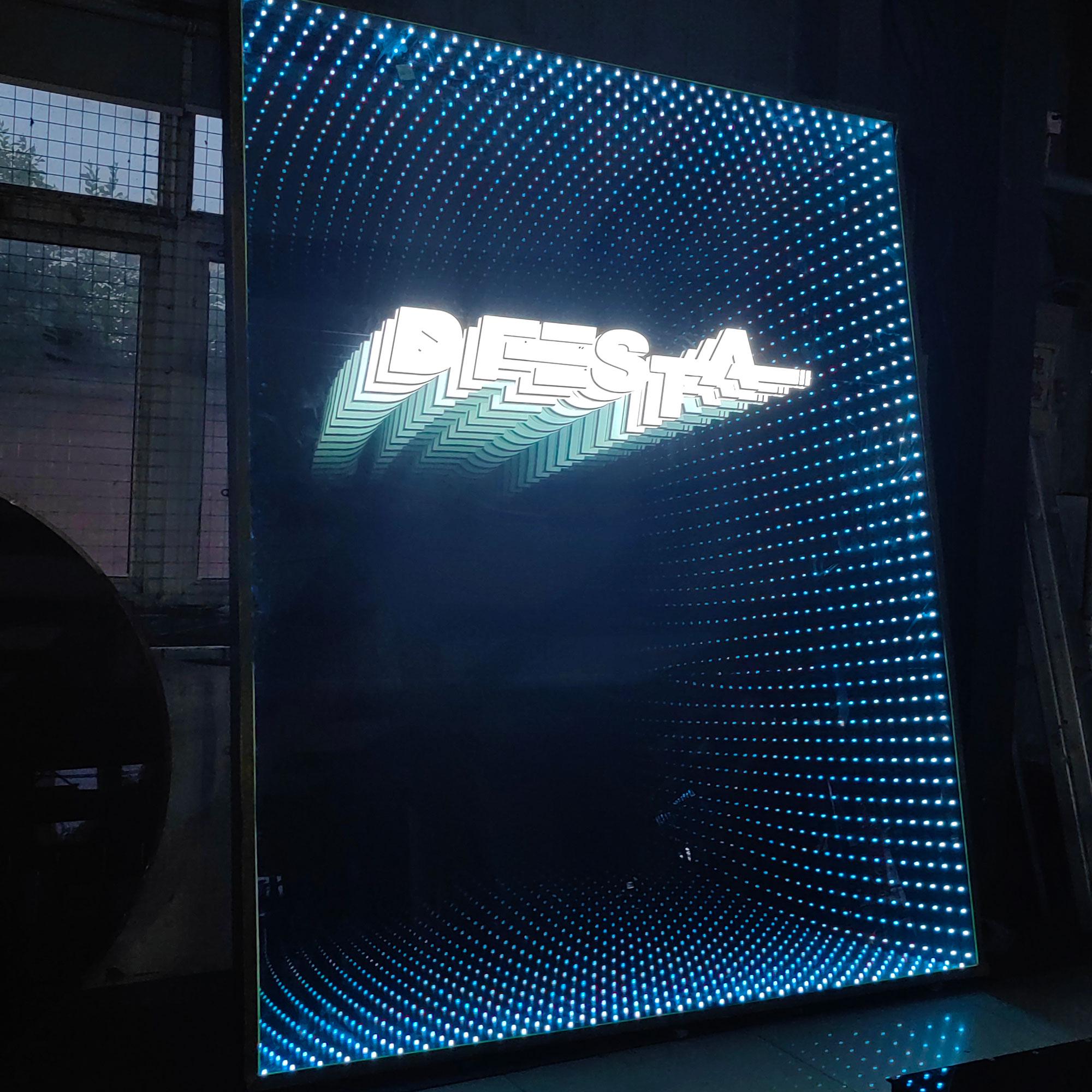 Personalized Infinity Mirror, Custom Company Logo Sign, Lobby Wall ...