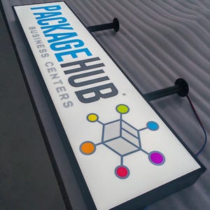 3D Front Illuminated Cabinet Sign Stainless Steel Fabricated Hanging ...