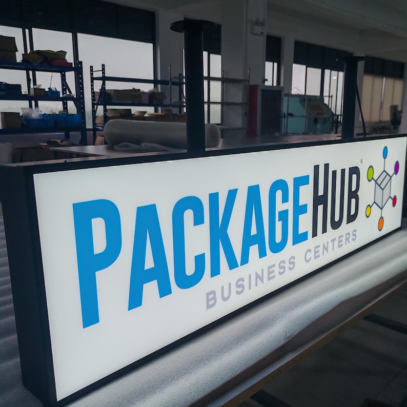 3D Front Illuminated Cabinet Sign Stainless Steel Fabricated Hanging ...