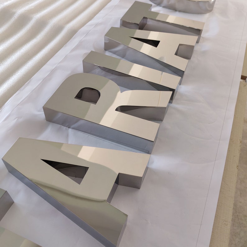 Personalized 3D Metal Letter Signs Custom Business Wall Decor Sign High ...