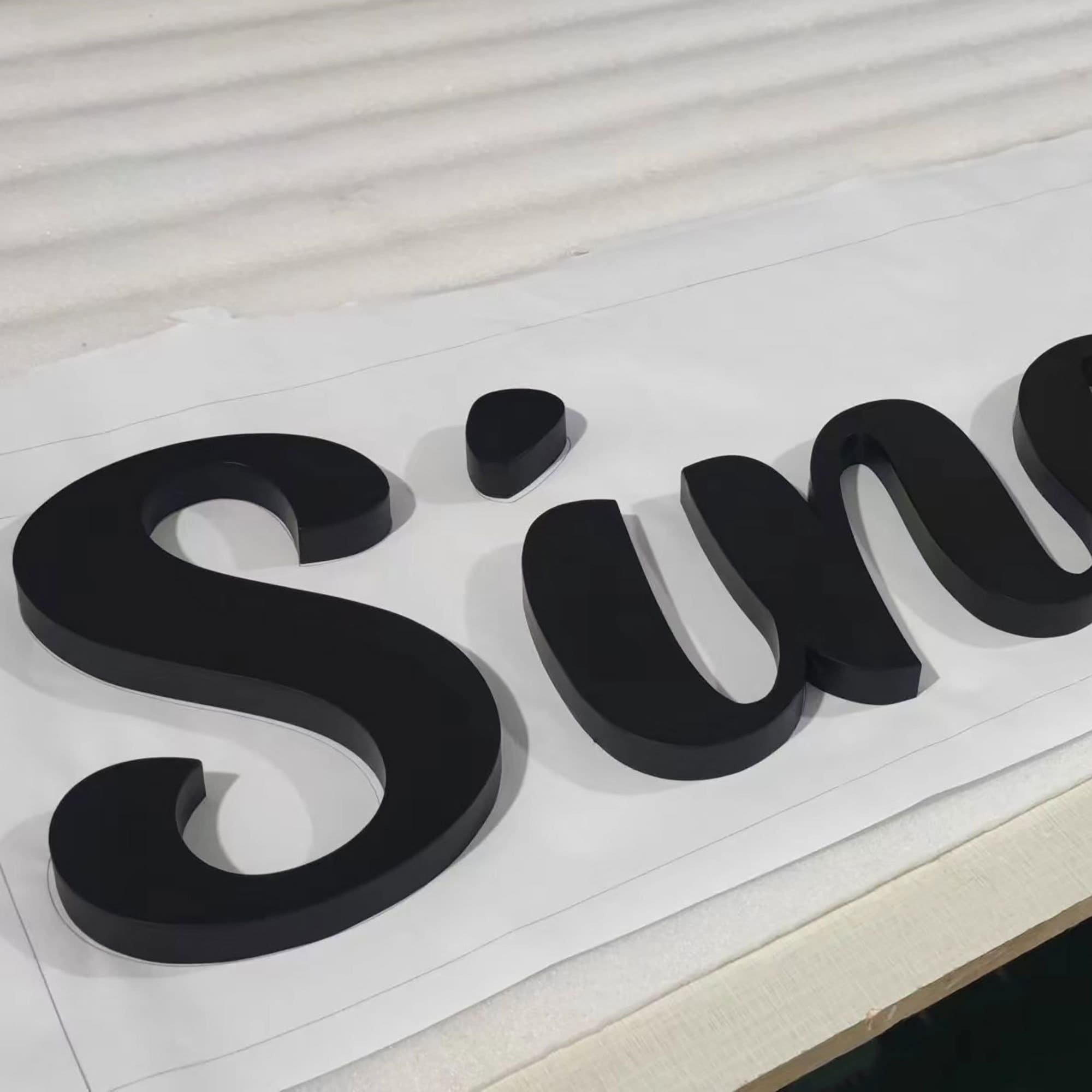 Stainless Steel Exterior 3D Channel Letter Sign Powder Coated Metal ...
