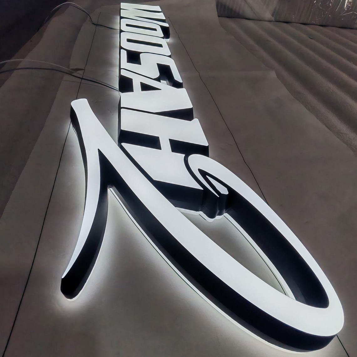 Custom Backlit Business Sign, LED Frontlit Sign, Light UP Salon Sign ...