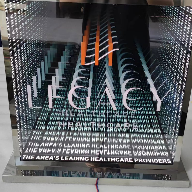 Custom Led Infinity Mirror, Lndoor 3D Logo Sign, Custom Mirror Decor ...