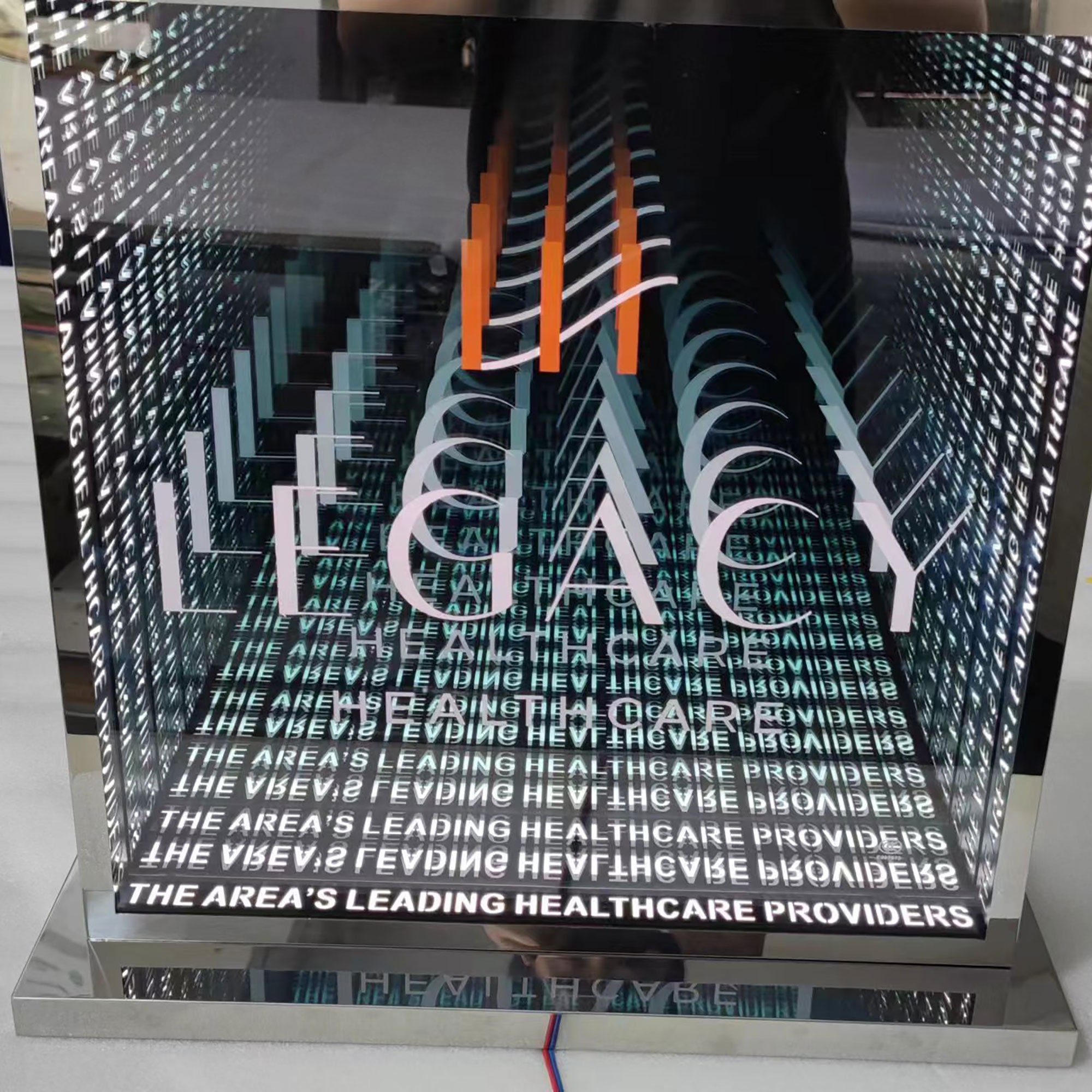 Custom Led Infinity Mirror, Lndoor 3D Logo Sign, Custom Mirror Decor ...