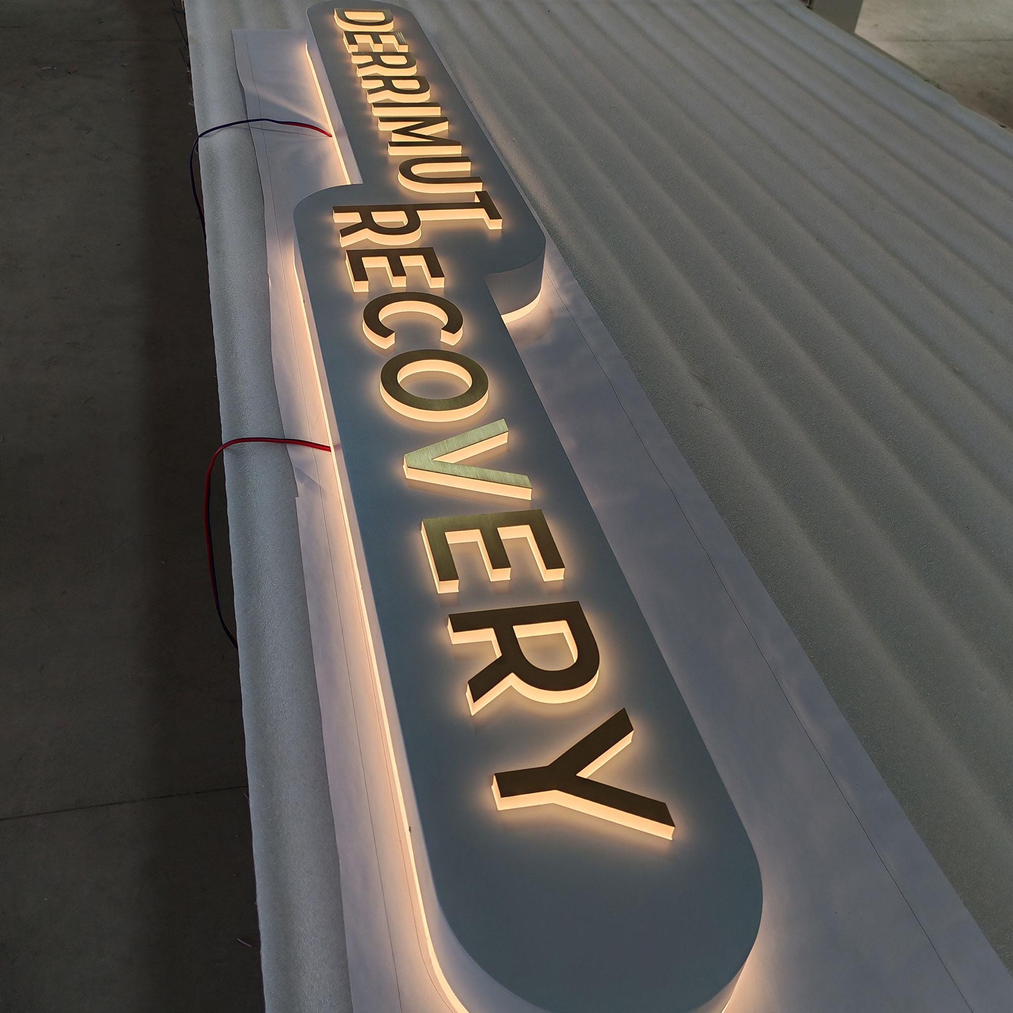 Reception Wall Lightbox,brand Logo Display, Office Name Signs ...