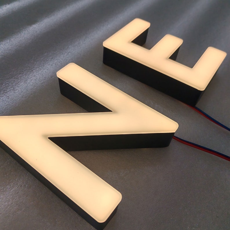 3D LED Front Lit Sign, Rimless LED Channel Letters, Face Lit Business ...