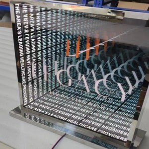 Custom Led Infinity Mirror, Lndoor 3D Logo Sign, Custom Mirror Decor ...