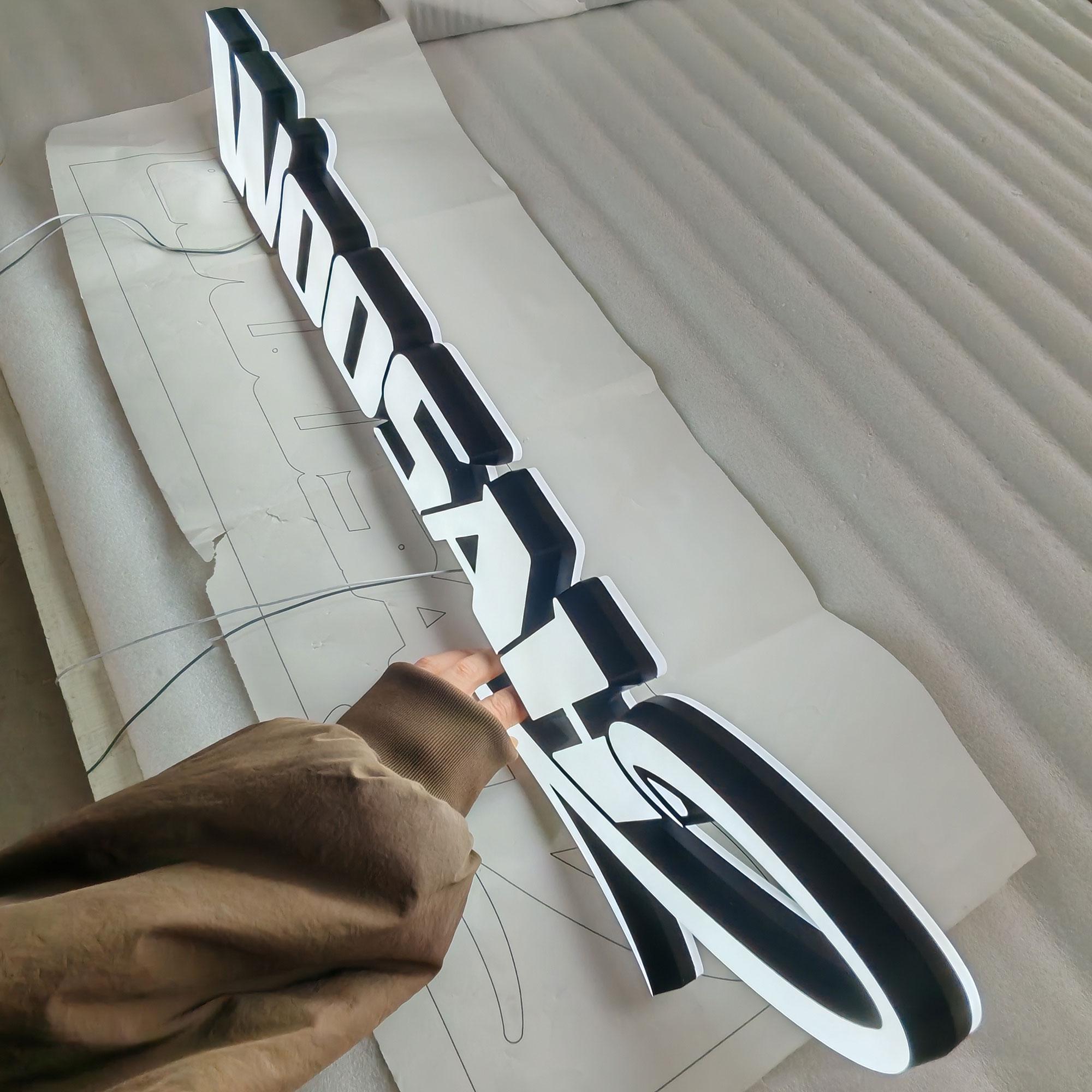 Custom Backlit Business Sign, LED Frontlit Sign, Light UP Salon Sign ...