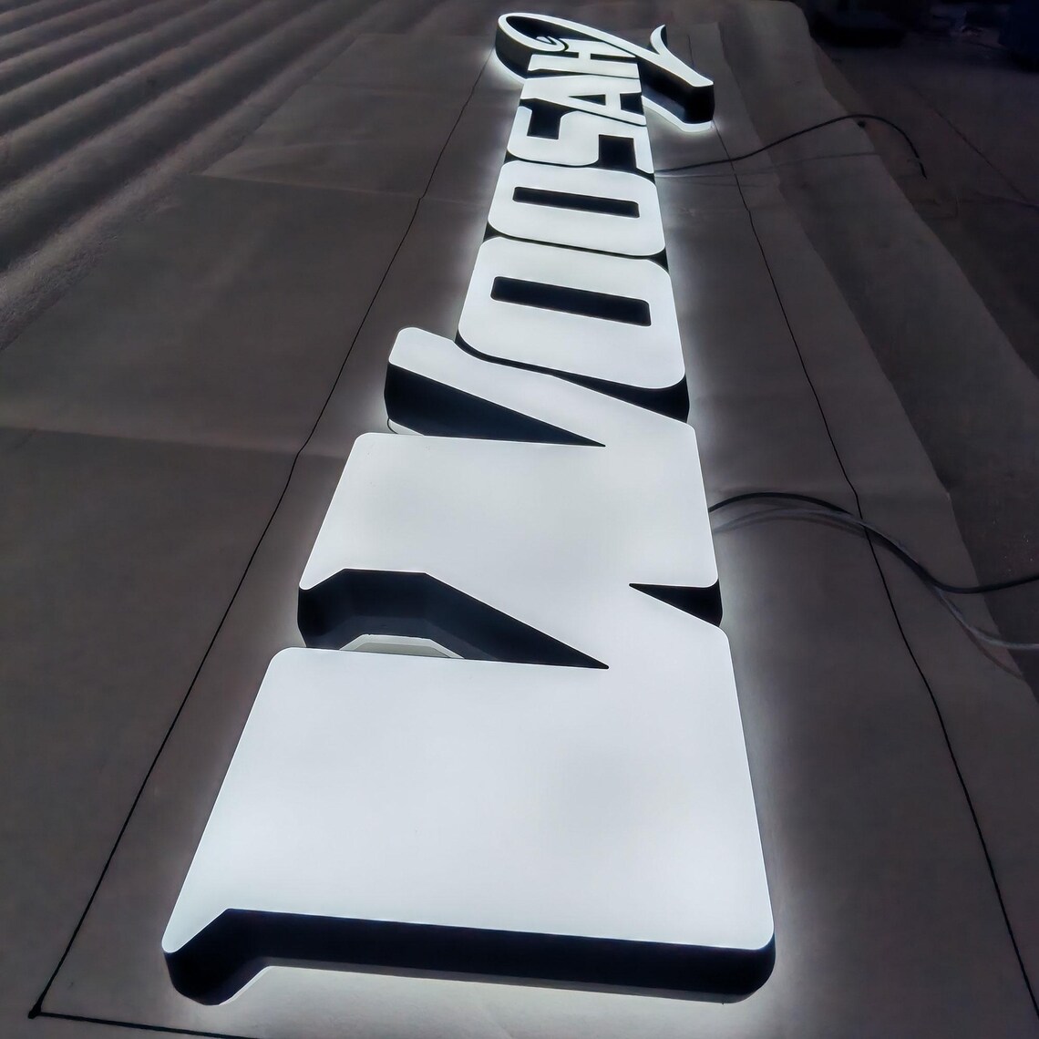 Custom Backlit Business Sign, LED Frontlit Sign, Light UP Salon Sign ...