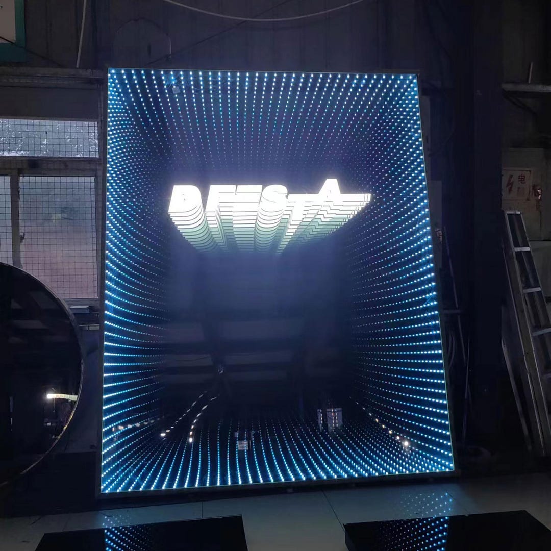 Personalized Infinity Mirror, Custom Company Logo Sign, Lobby Wall ...