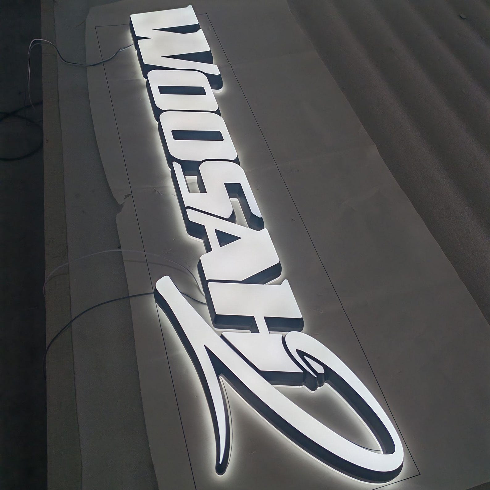 Custom Backlit Business Sign, LED Frontlit Sign, Light UP Salon Sign ...