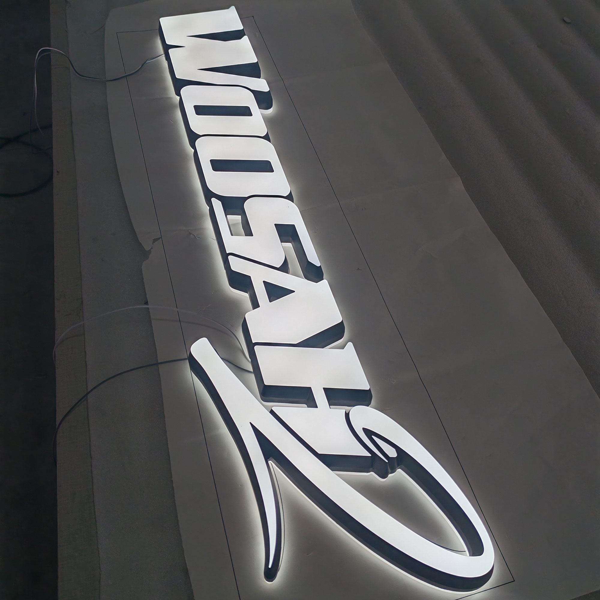 Custom Backlit Business Sign, LED Frontlit Sign, Light UP Salon Sign ...