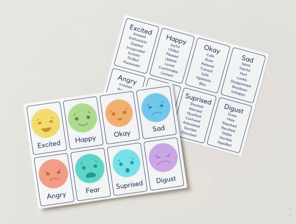 Emotions and Feelings Flashcards, SEN Education, Basic Faces - Etsy