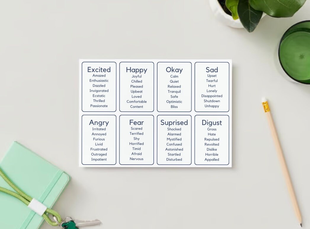 Emotions and Feelings Flashcards, SEN Education, Basic Faces - Etsy