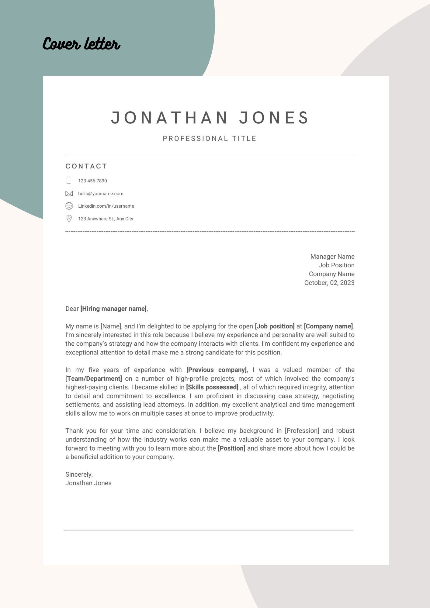 Minimal Resume Template | Black and White Template | Professional ...
