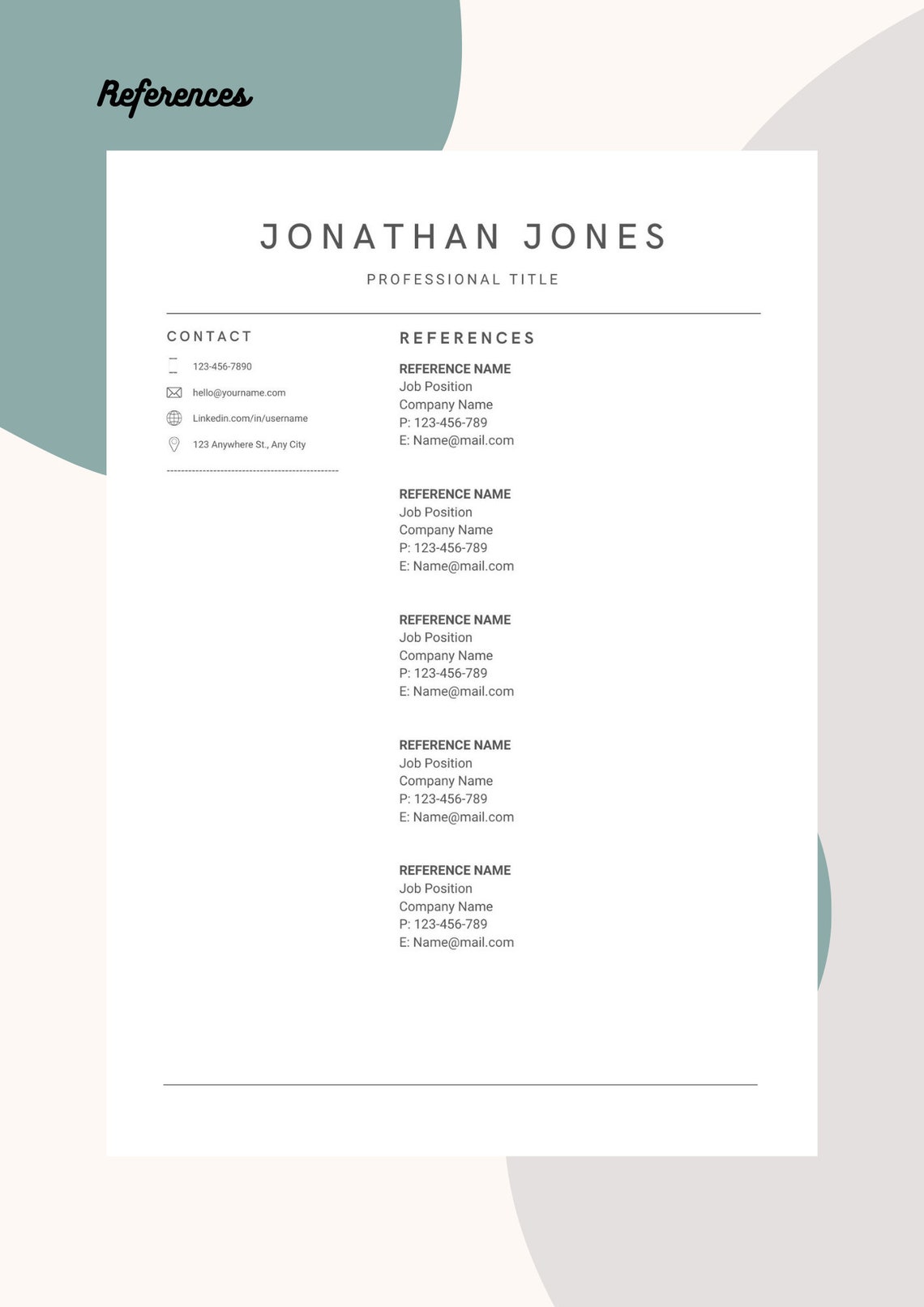 Minimal Resume Template | Black and White Template | Professional ...