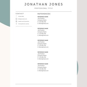 Minimal Resume Template | Black and White Template | Professional ...