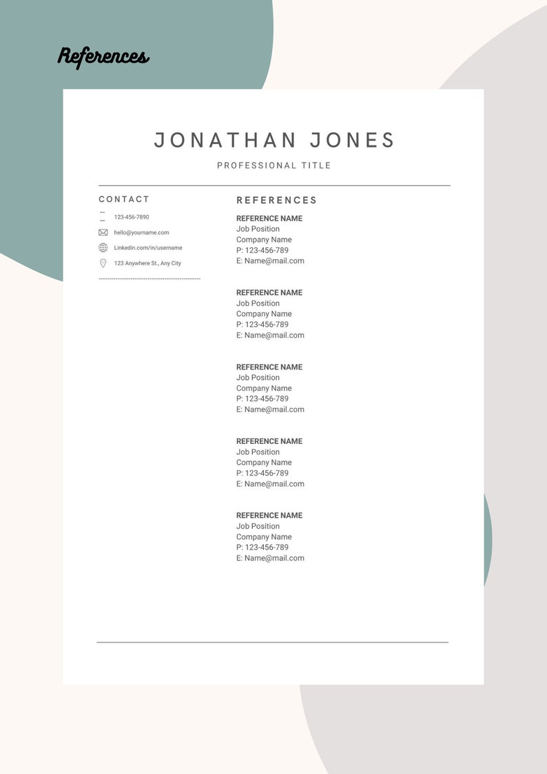 Minimal Resume Template | Black and White Template | Professional ...