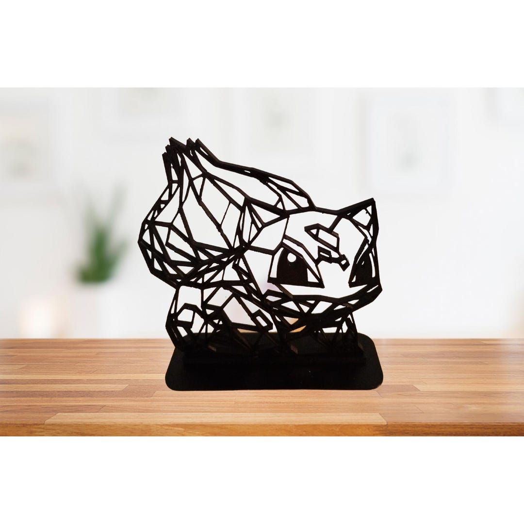 Bulbasaur Geometric Figure Pokémon Decoration Table Art 13cm X 13cm - Etsy