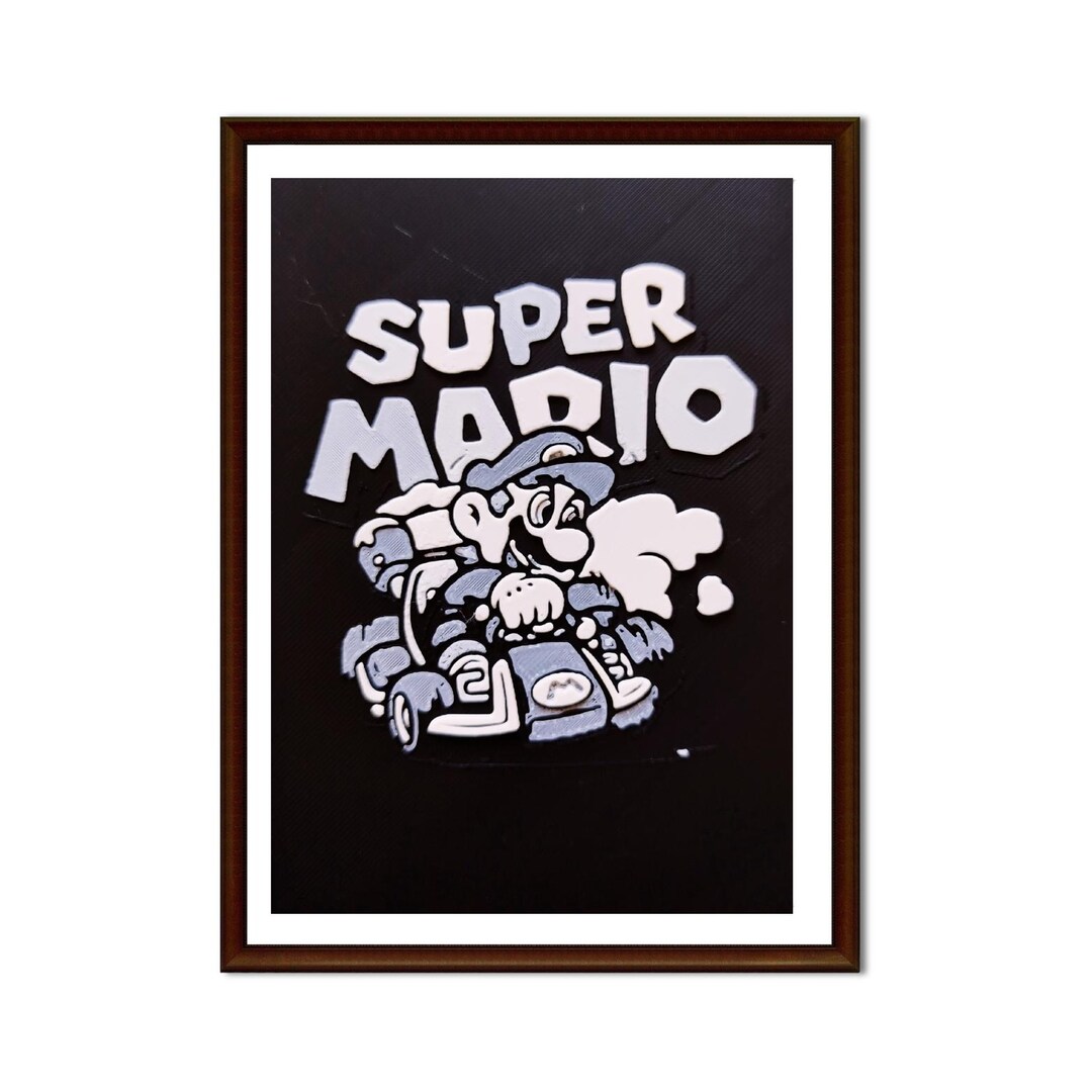 Super Mario in High Relief - Decoration - Table or Wall Art - 10x15cm ...