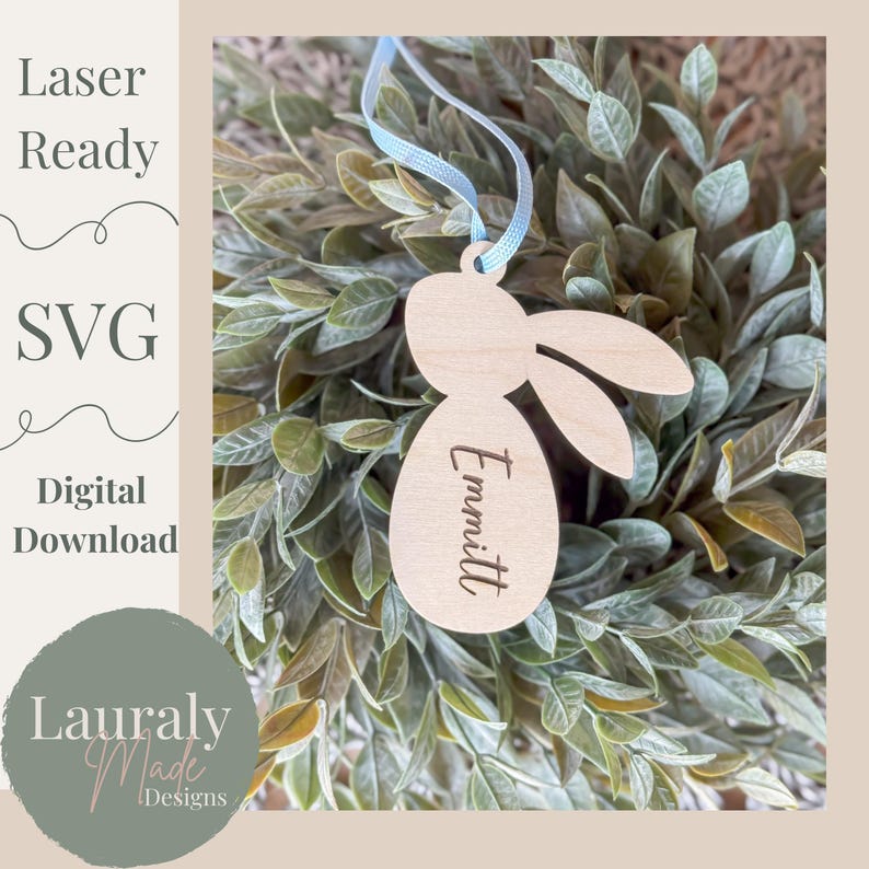 Laser Cut Rabbit Name Tag SVG, Easter Basket Tag (digital Download) - Etsy