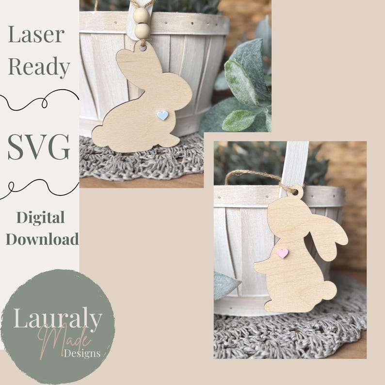 Bunny Rabbit Name Tag SVG, Laser Cut File (digital Download) - Etsy ...
